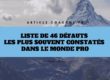 Liste des 43 qualités & 31 défauts les plus constatés dans le monde PRO